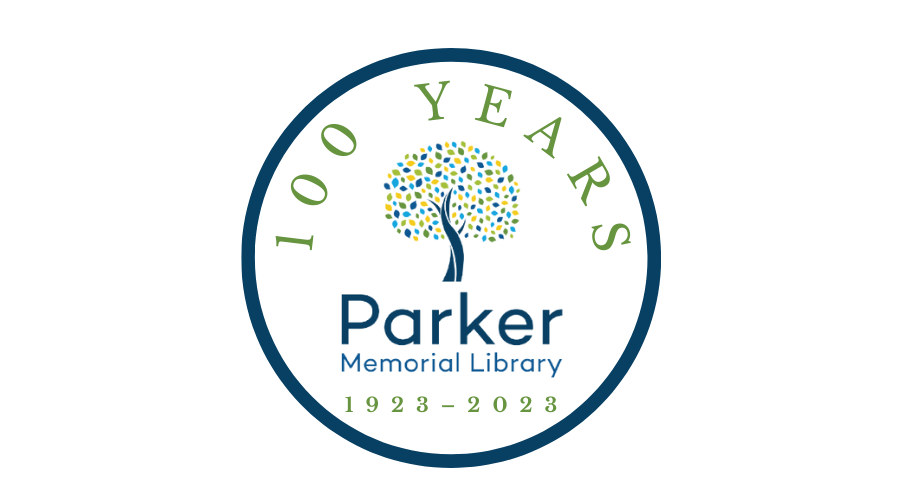 100 year logo - Parker Memorial Library